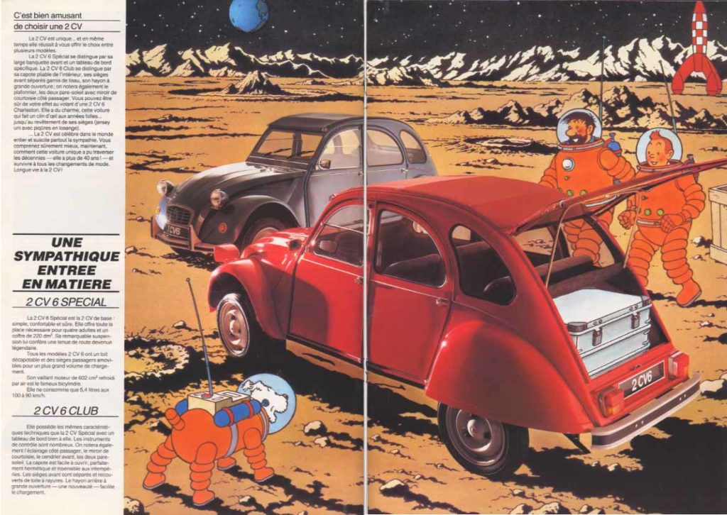 Publicité Tintin et la 2CV Citroën – Le site référence sur la 2CV